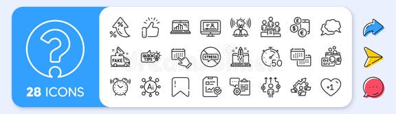 Chat Message, Report Checklist and Teamwork Chart Line Icons. for Web App, Printing. App Line ...