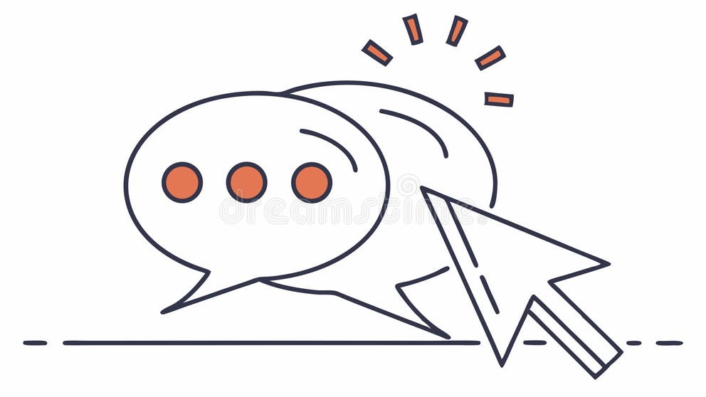 Chat Message Speech Bubble Pointer Clicking Communication Graphic ...