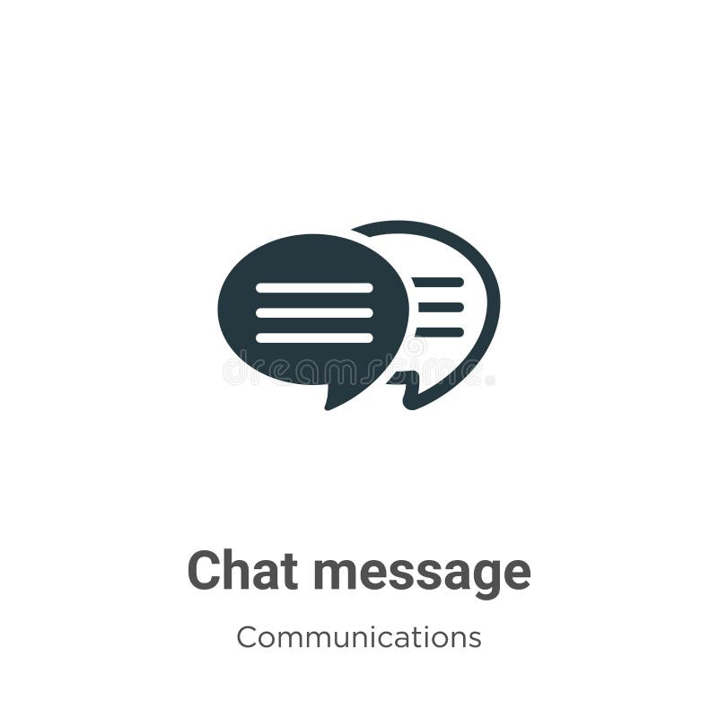Chat Message Vector Icon on White Background. Flat Vector Chat Message ...
