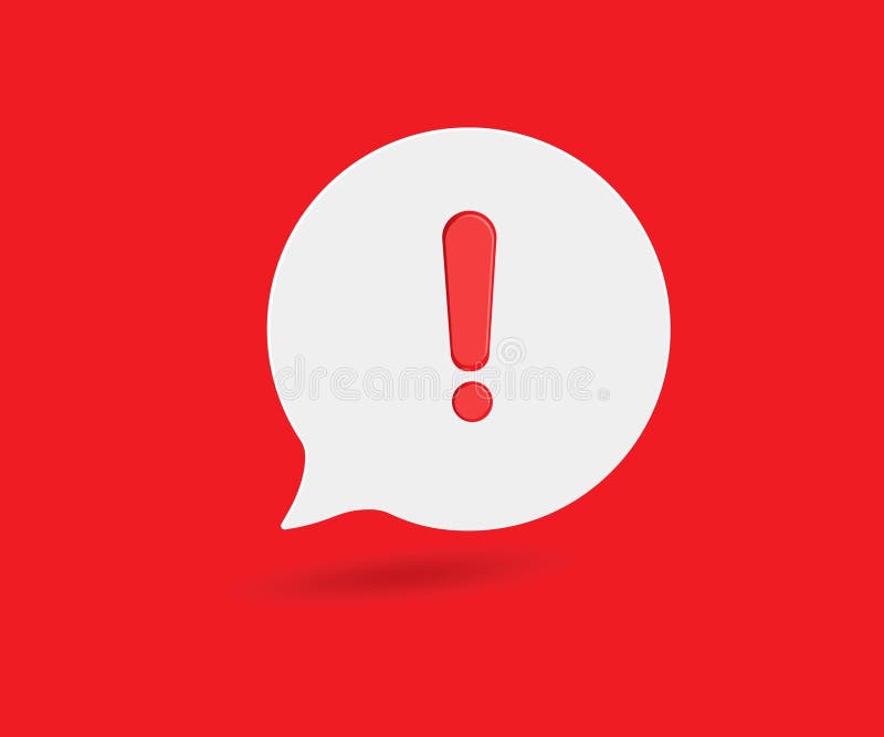 Chat Message with Warning Sign Stock Illustration - Illustration of ...