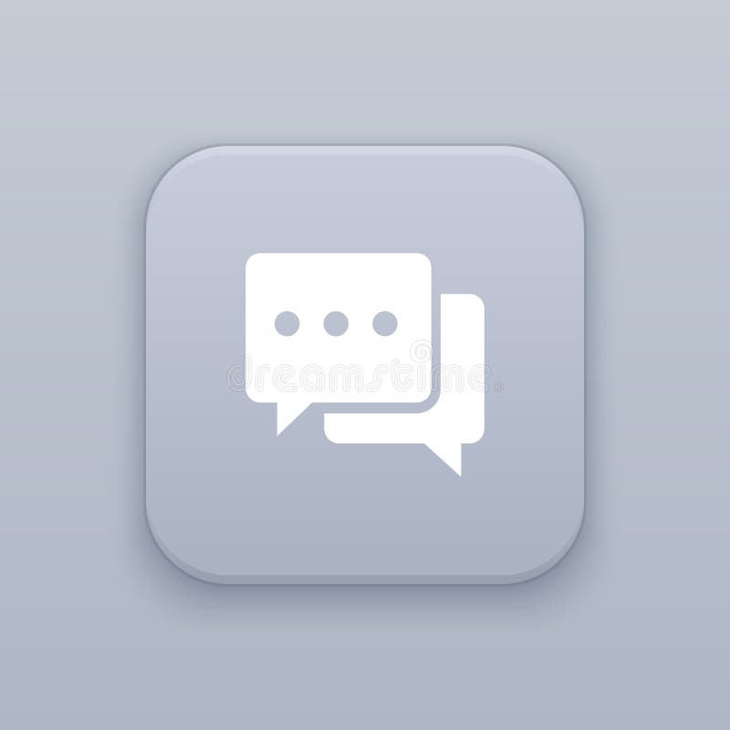 Chat Messages, Gray Vector Button with White Icon Stock Vector ...
