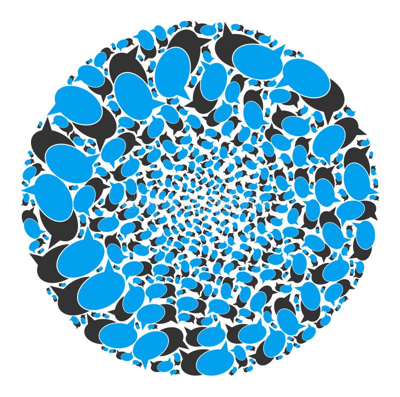 Chat Messages Icon Spheric Bubble Collage Stock Vector - Illustration ...