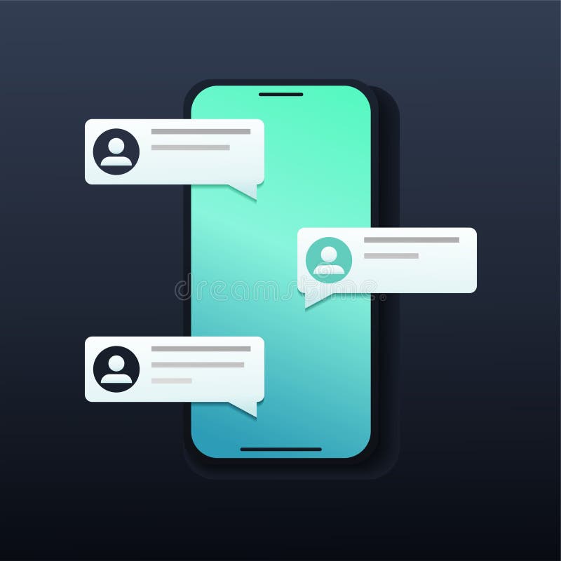 Chat Messages Notification with Text Preview on Smartphone. Messages ...