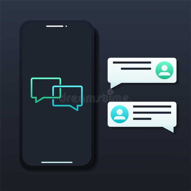Chat Messages Notification with Text Preview on Smartphone. Messages ...