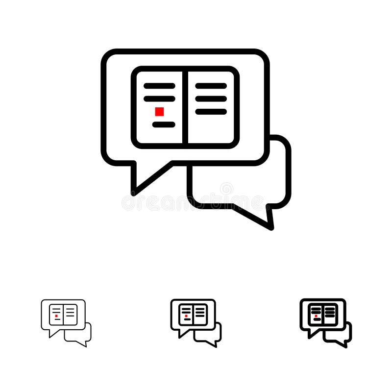 Chat, Messages, Popup, Sms Bold and Thin Black Line Icon Set Stock ...