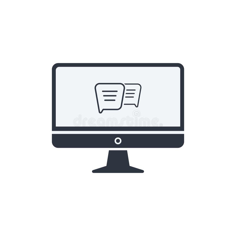 New Message on Screen Laptop. Vector Simple Flat Symbol Stock Vector ...