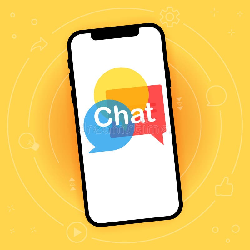 Chat Messages on a Smartphone, SMS on a Mobile Phone Screen. Chat Using ...
