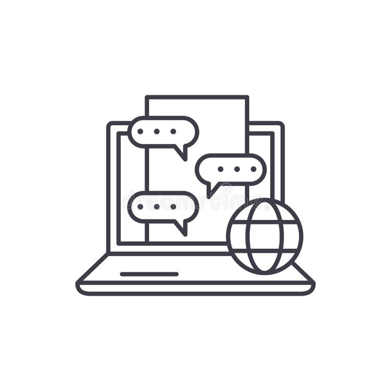 Chat Messenger Line Icon Concept. Chat Messenger Vector Linear ...