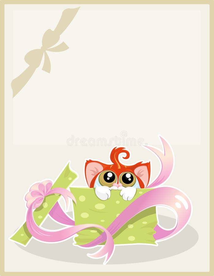 Chat mignon dans un carton illustration de vecteur. Illustration du ...