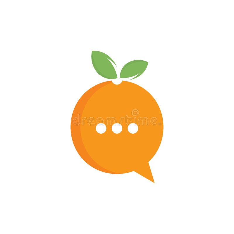 Chat with Modern Fresh Orange Logo Vector Illustration. Stock Vector ...