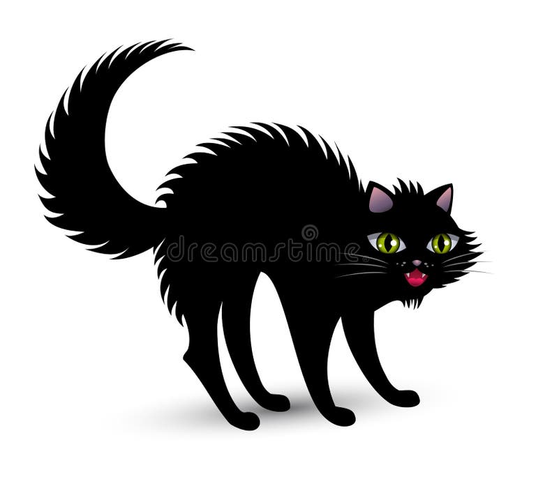 Chat noir effrayant illustration stock. Illustration du yeux - 16958413