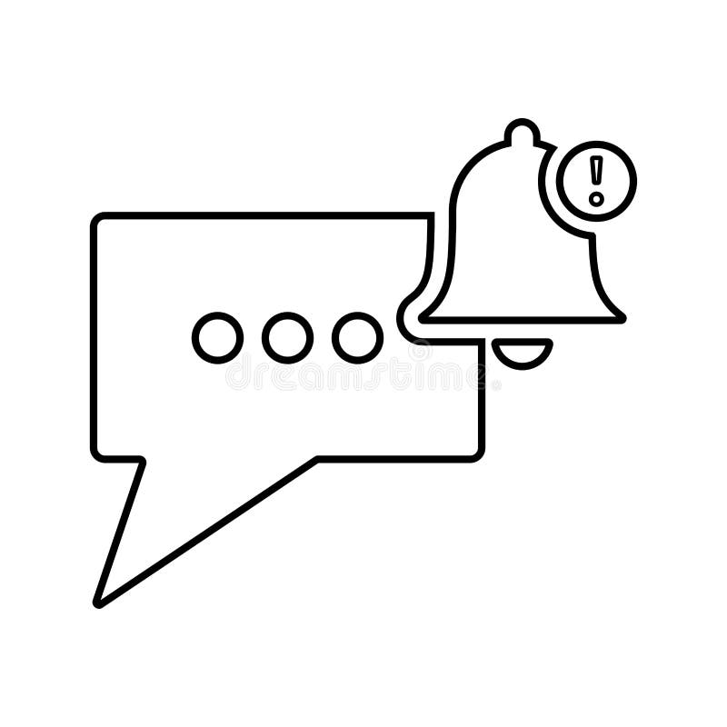 Chat Notification Icon. Black Vector Design Stock Illustration ...