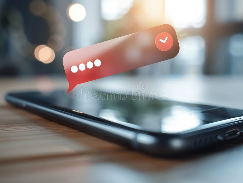 Chat Notification Popup on a Screen, Signaling a New Message Received ...