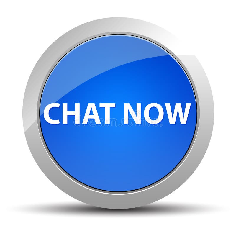Chat Now blue round button stock illustration. Illustration of online ...