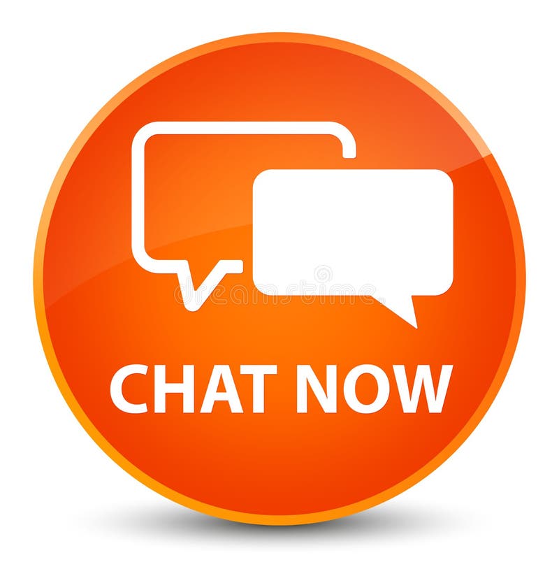 Chat Now Elegant Orange Round Button Stock Illustration - Illustration ...