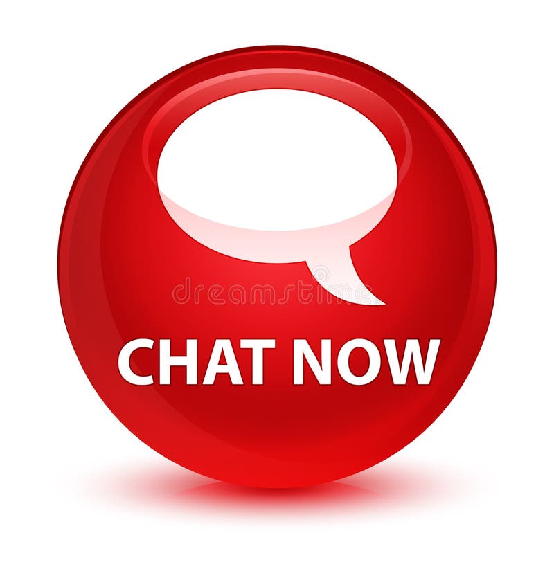 Chat Now Glassy Red Round Button Stock Illustration - Illustration of ...