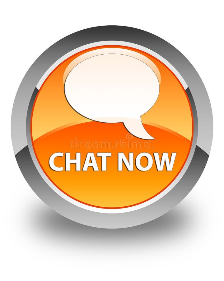 Chat Now Glossy Orange Round Button Stock Illustration - Illustration ...