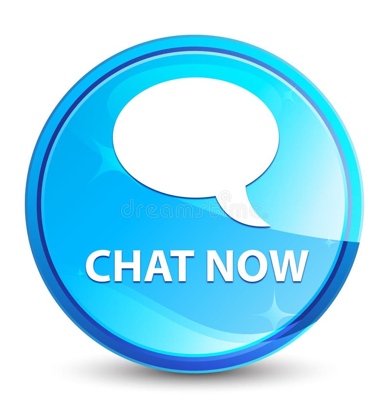 Chat Now Splash Natural Blue Round Button Stock Vector - Illustration ...