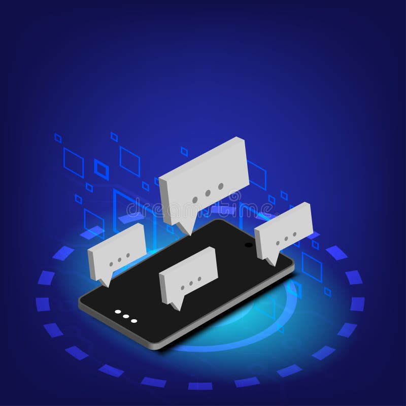 Chat Online Messages Notification Notice Stock Illustration ...