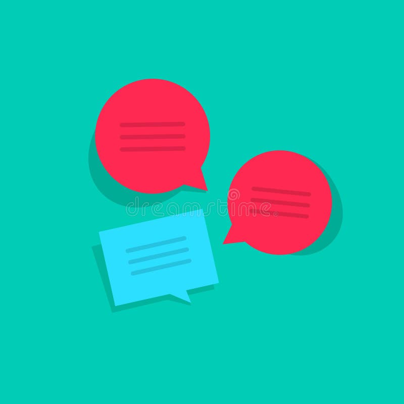 Chat Online Vector Illustration, Chatting Group Discussion Messages ...
