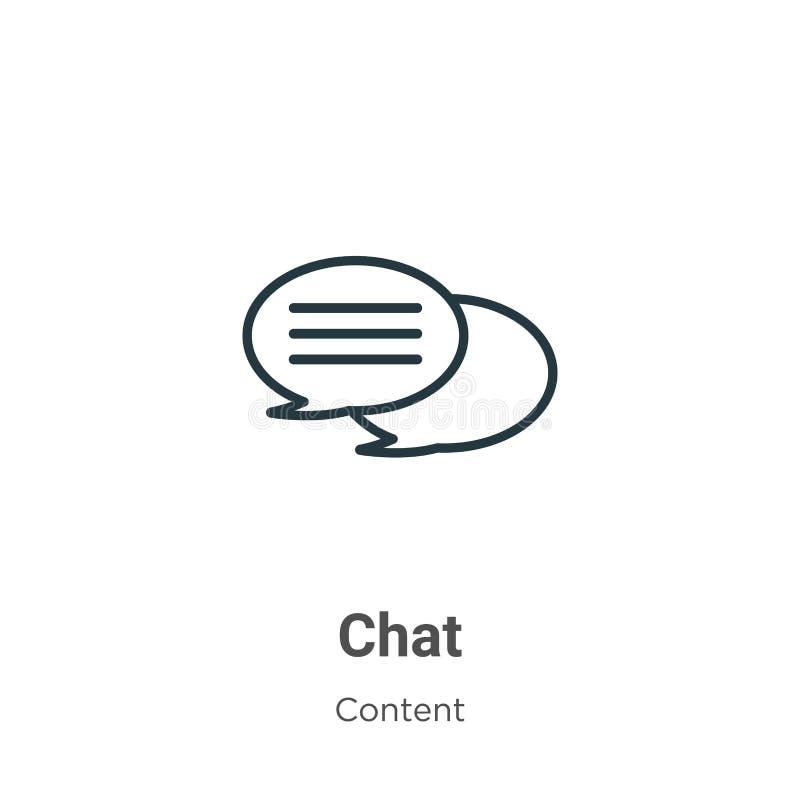 Chat Balloon Outline Vector Icon. Thin Line Black Chat Balloon Icon ...