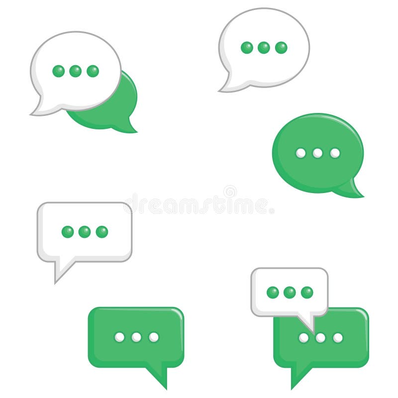 Chat Overlapping Message Bubbles Round Rectangle Stock Vector ...