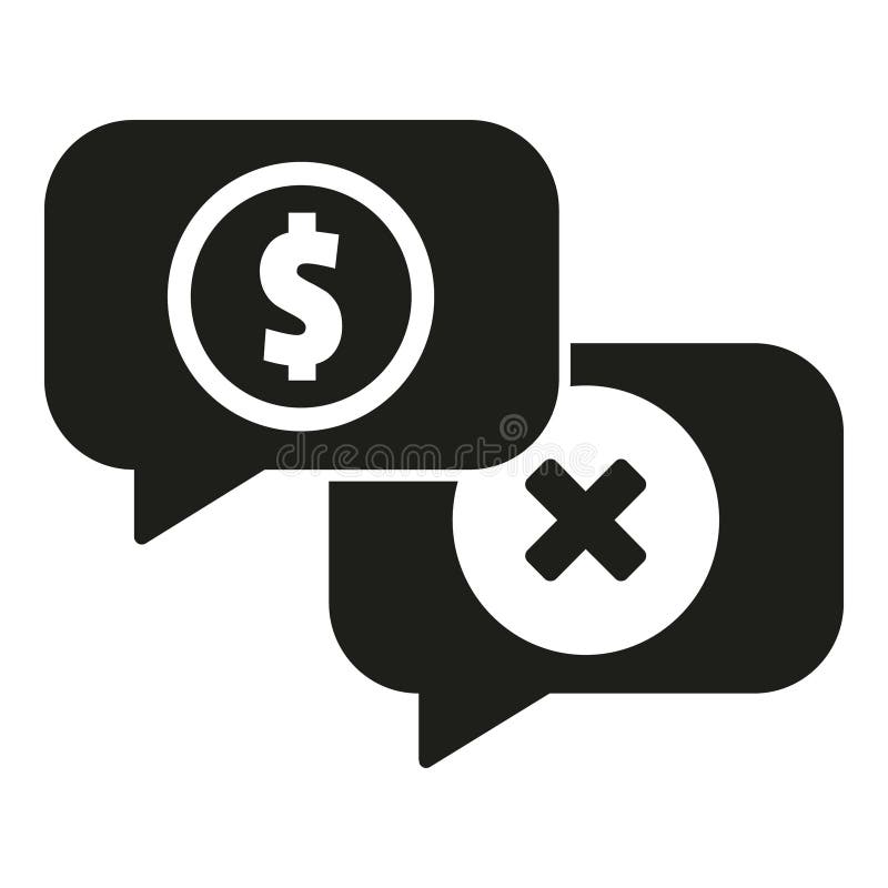 Chat Payment Error Icon Simple Vector. Cancel Card Stock Illustration ...