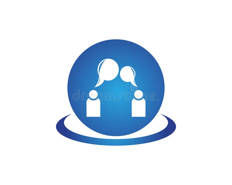 People Chat Cloud Icon Logo Design Template Stock Vector - Illustration ...