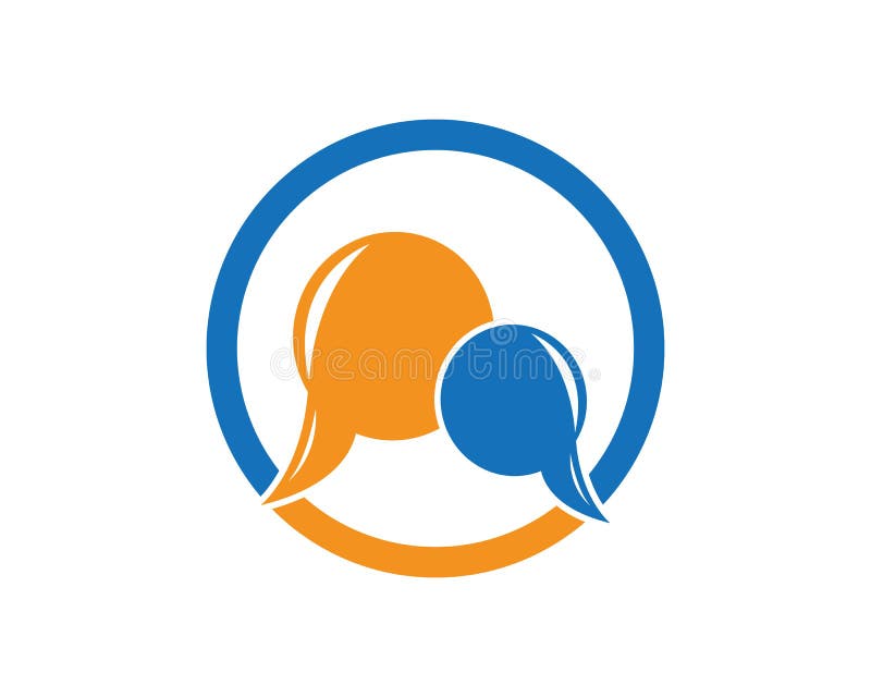 People Chat Cloud Icon Logo Design Template Stock Vector - Illustration ...