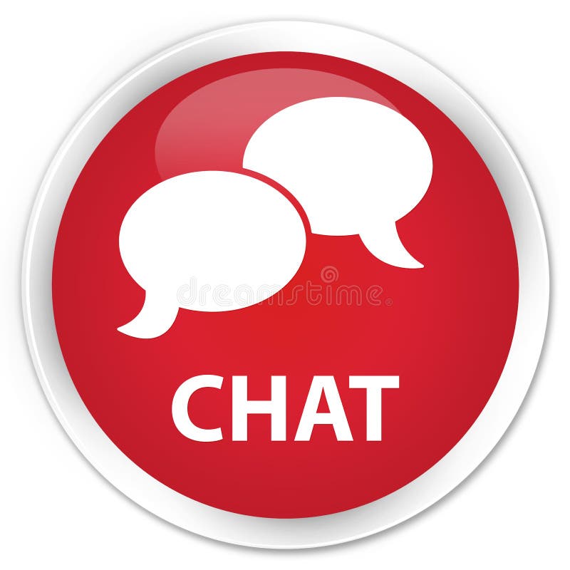 Chat Premium Red Round Button Stock Illustration - Illustration of sign ...