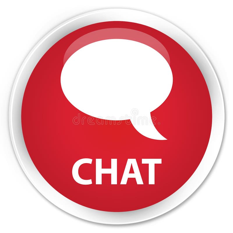 Chat Premium Red Round Button Stock Illustration - Illustration of chat ...