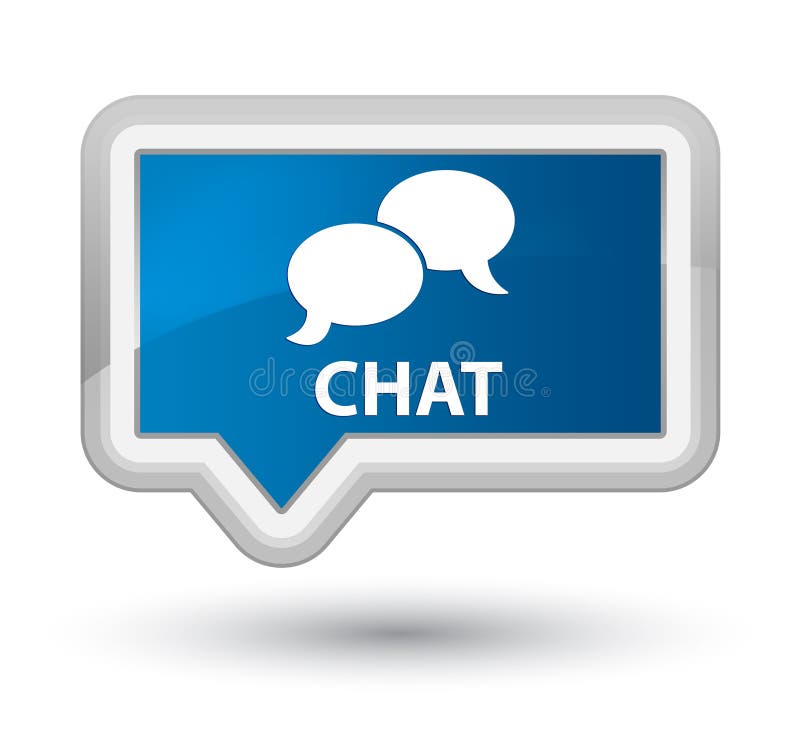 Chat Prime Blue Banner Button Stock Illustration - Illustration of ...
