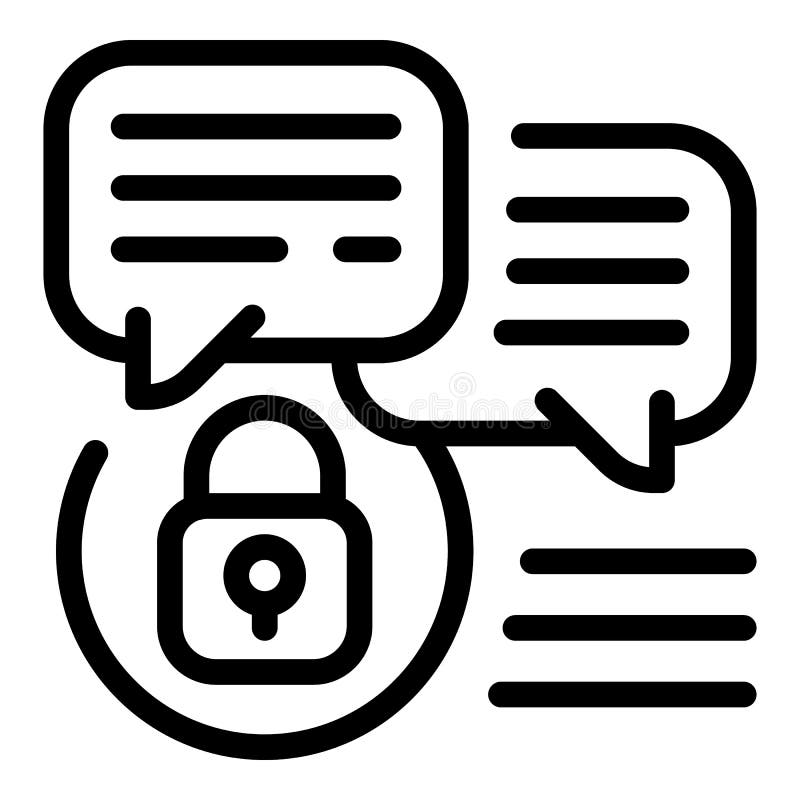 Chat Privacy Icon, Outline Style Stock Vector - Illustration of ...