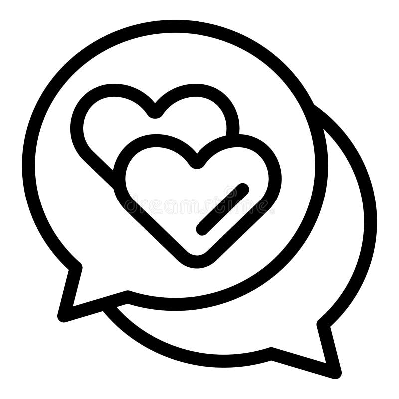 Chat Relationship Icon, Outline Style Stock Vector - Illustration of ...