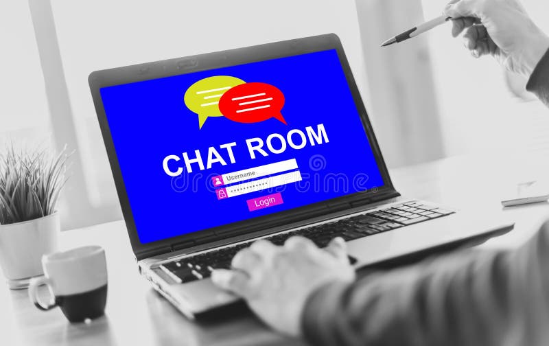 Chat Room Concept on a Laptop Screen Stock Photo - Image of virtual ...