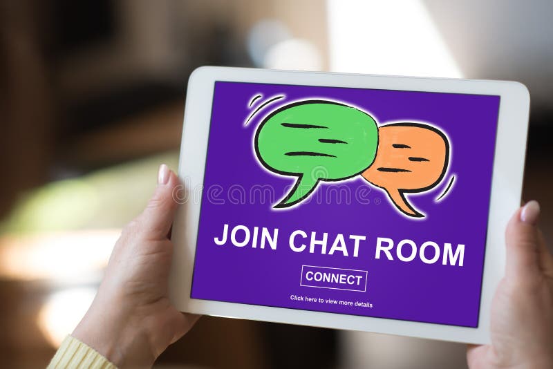 Chat Room Concept on a Tablet Stock Photo - Image of information ...