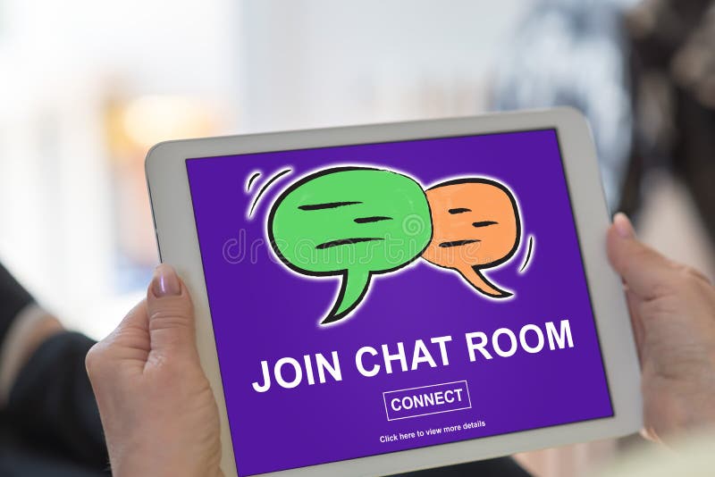 Chat Room Concept on a Tablet Stock Image - Image of talk, information ...
