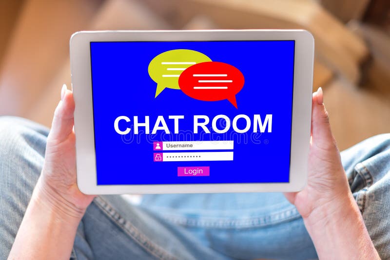 Chat Room Concept on a Tablet Stock Photo - Image of discuss, chatting ...