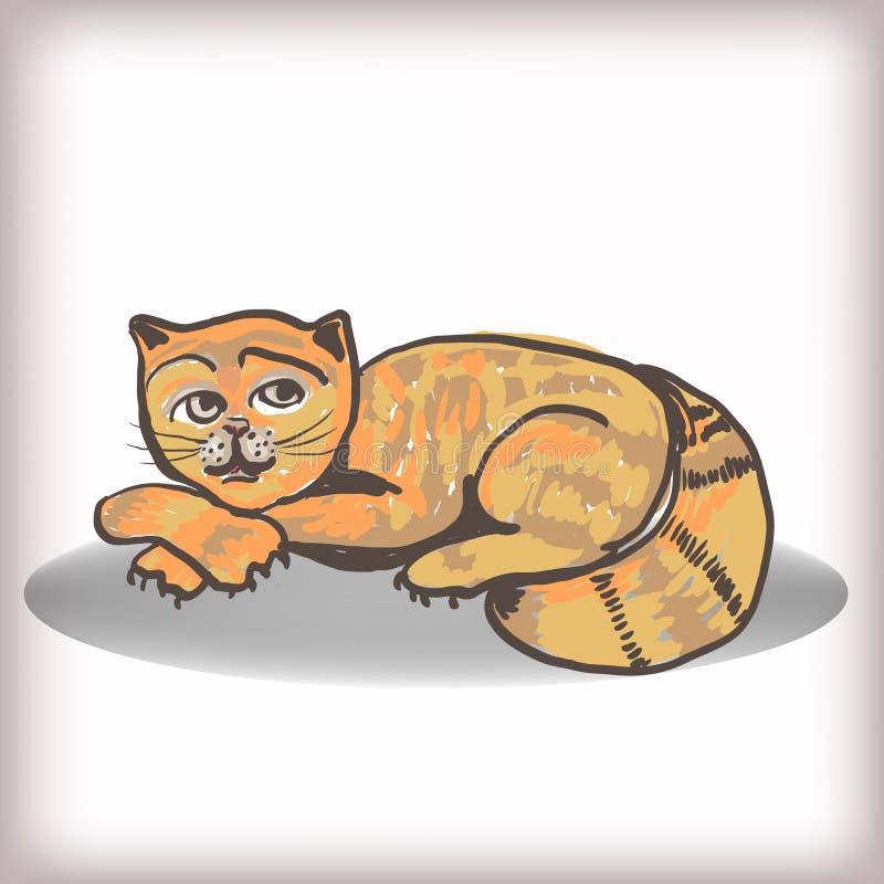 Chat rouge illustration de vecteur. Illustration du abstrait - 56541751