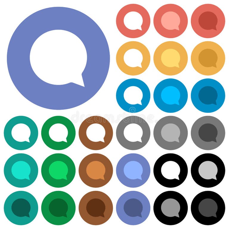 Chat Round Flat Multi Colored Icons Stock Vector - Illustration of ...