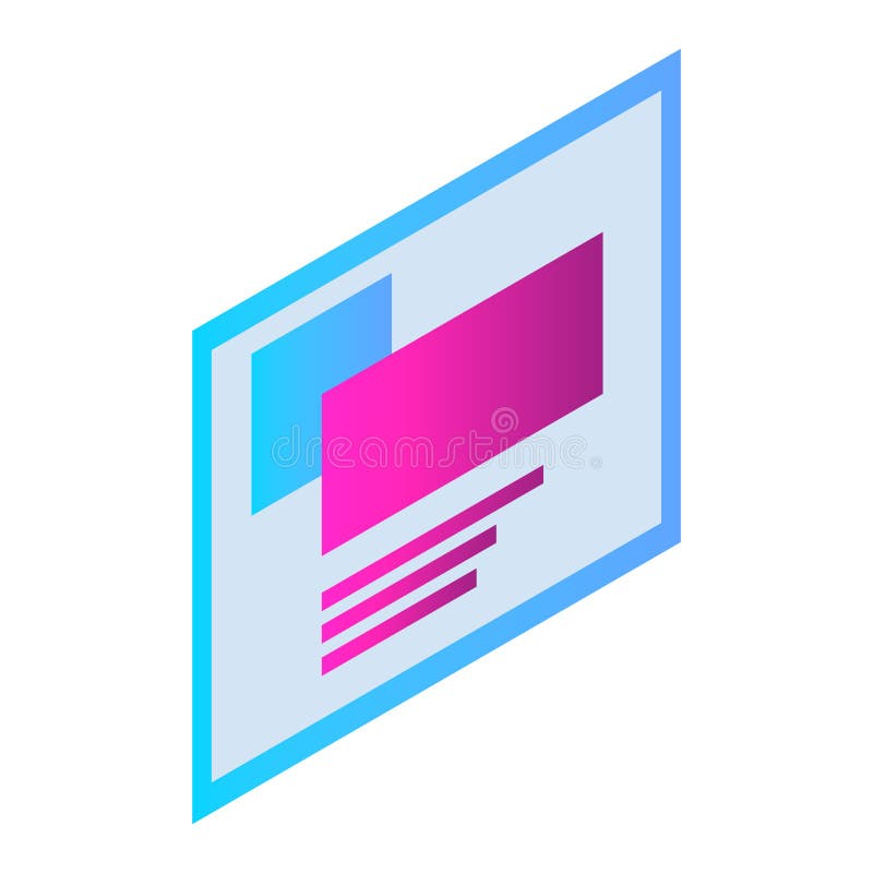 Chat Screenshot Icon, Isometric Style Stock Vector - Illustration of ...