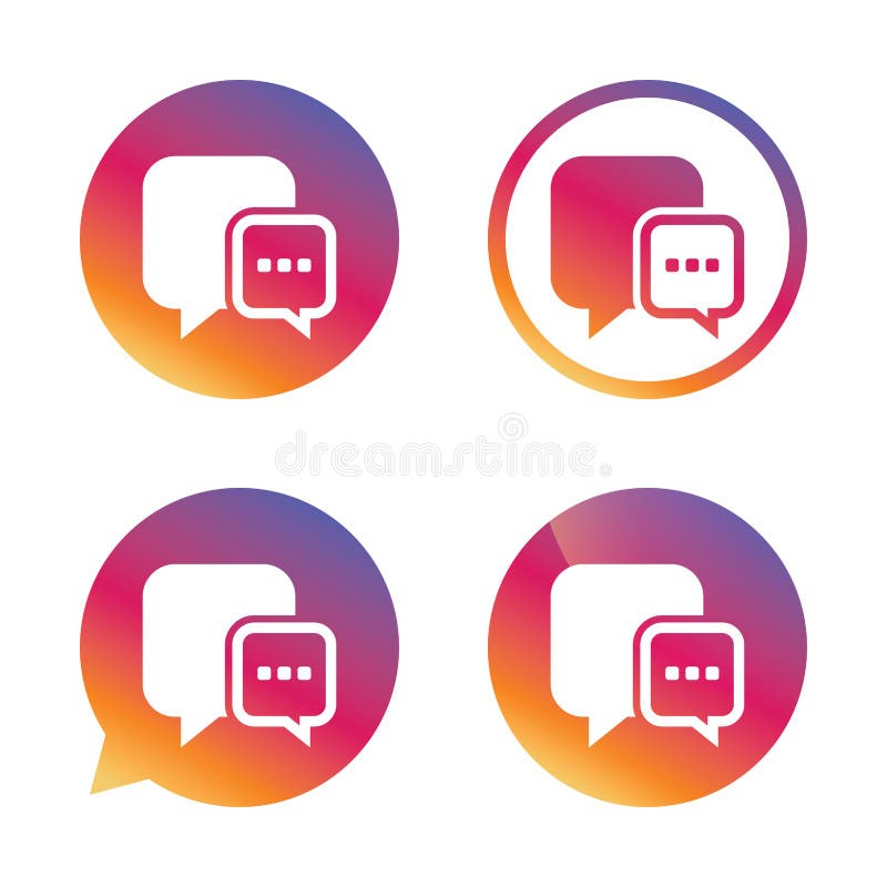 Chat Sign Icon. Speech Bubble Symbol. Stock Vector - Illustration of ...