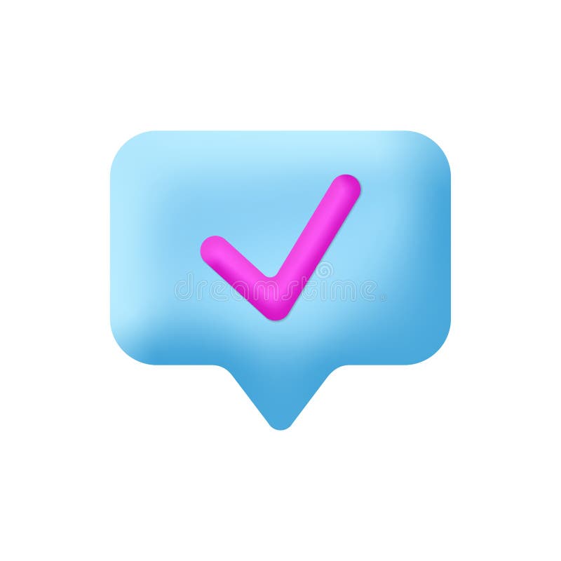 Chat Silhouette, Social Media Notification, Check Mark Icon, Cartoon ...