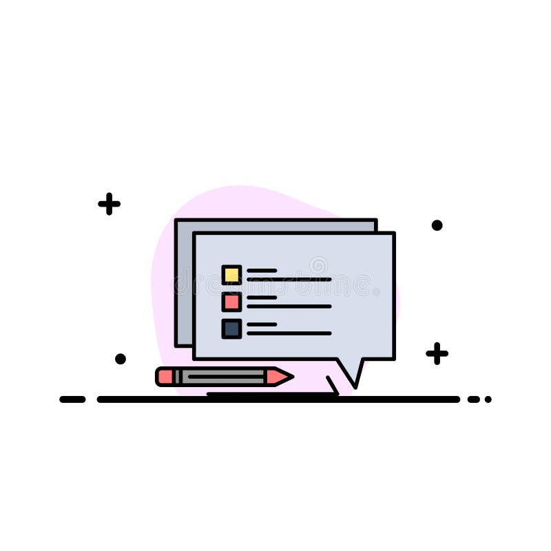 Chat, Sms, Message, Write Business Flat Line Filled Icon Vector Banner ...