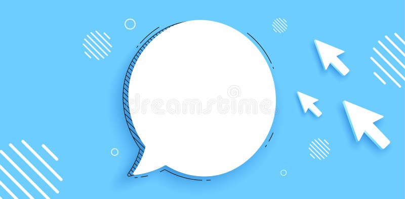 Chat Speech Bubble Banner with Cursor. Chat Comment Icon. Talk Message ...