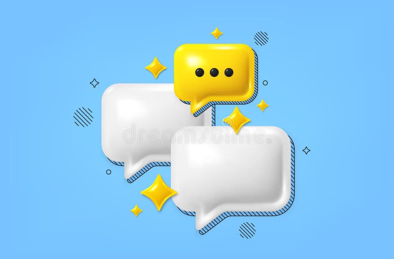 Chat Speech Bubble 3d Icon. Dialog Comment with Ellipsis Icon. Talk ...