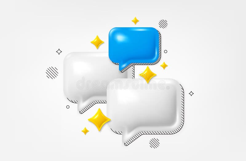 Chat Speech Bubble 3d Icon. Empty Dialog Comment Icon. Talk Message ...
