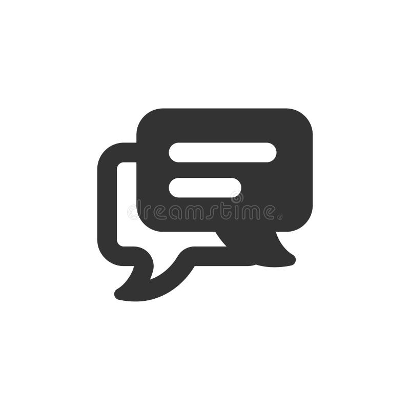 Chat Speech Bubble and Dialog Balloon Filled Style Vector Icon Stock ...