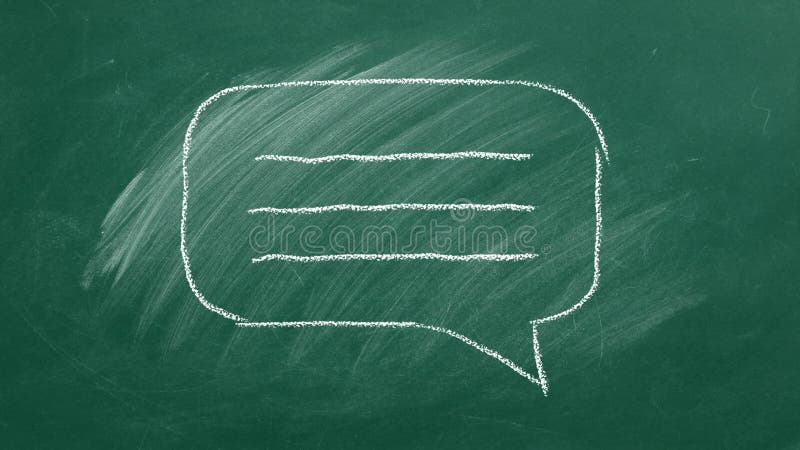 Chat Speech Bubble Icon on Blackboard Stock Footage - Video of discuss ...