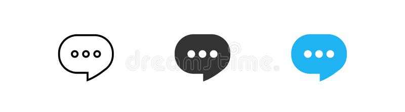 Chat Speech Bubble Icon Set Different Button. Chatting and Messaging ...
